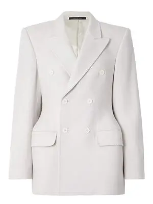 Balenciaga Hourglass Double-breasted Cashmere Blazer - Cream