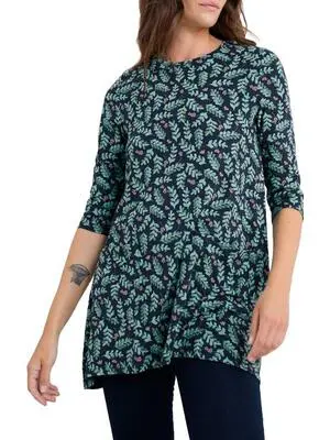 SEASALT CORNWALL Killiow Floral Tunic Top - Indigo Leaf Maritime