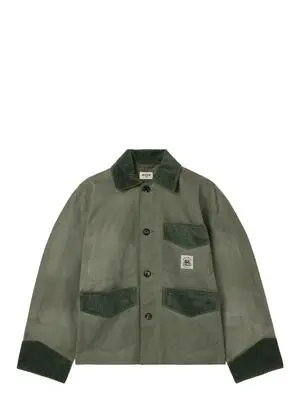 BODE Corduroy-trimmed Waxed-cotton Jacket - Green