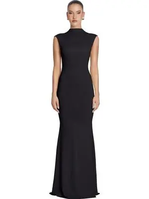 LEAU Como Cap-sleeve Maxi Dress - Black