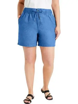 JUNE + VIE Denim Bermuda Shorts - Light Stonewash