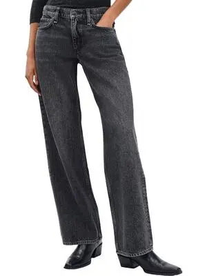 Rag & Bone Saige Relaxed Straight Jeans - Charcoal