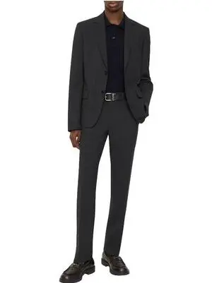Burberry Wool Blend Tailored Trousers - Midnight Grey Melange