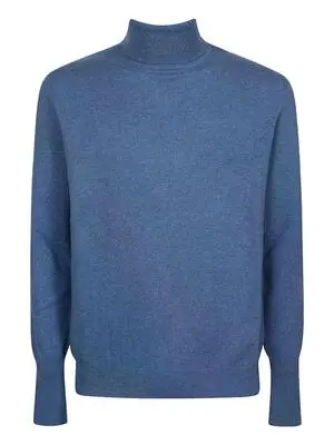 BALLANTYNE Roll-neck Jumper - Blue