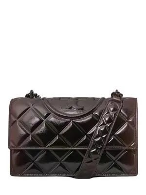 Tory Burch Fleming Small Quilted Patent Shoulder Bag - Brown