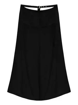 MISCI Elisa Belted Crepe Maxi Skirt Black