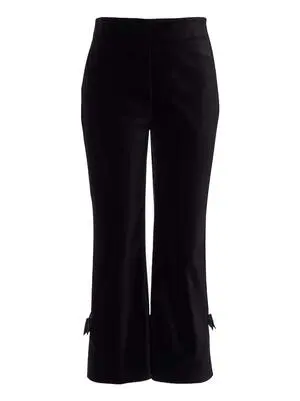 Posse Quincy Cotton Velvet Cropped Pants - Black