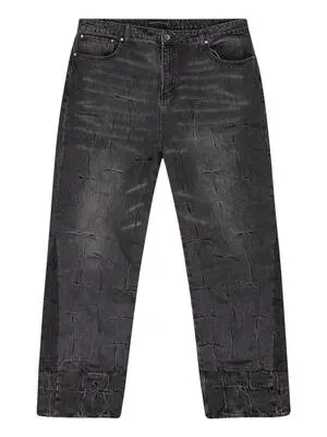WHO DECIDES WAR BY EV BRAVADO Gathered Straight-fit Jeans - Black