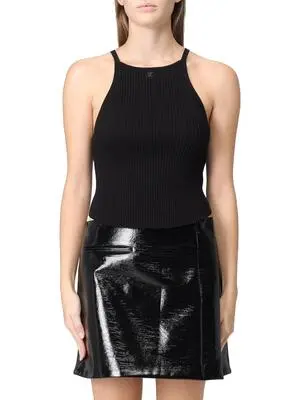 COURREGES Ribbed Top - Black