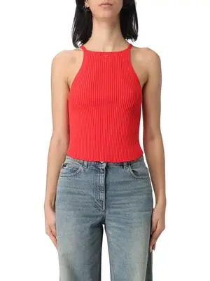 COURREGES Ribbed Top - Red