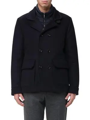 MOORER Double Breasted Coat - Blue