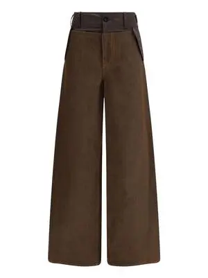 Sacai Straight Leg Jeans Brown