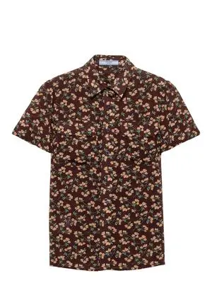 Prada Floral Print Georgette Shirt - Ebony