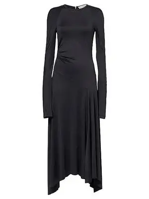 Victoria Beckham Long-sleeve Jersey Midi Dress - Black