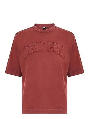 New Era Logo-embroidered Washed Cotton T-shirt - Burgundy