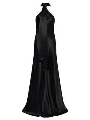 Galvan Pandora Satin Gown - Black
