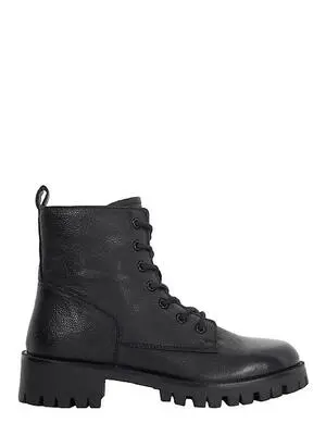 DUNE Leather Lace-up Ankle Boots - Black Leather