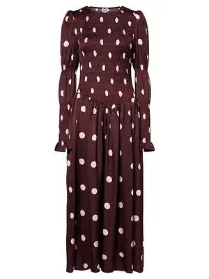 AMY LYNN Mabel Long-sleeved Maxi Dress - Burgundy