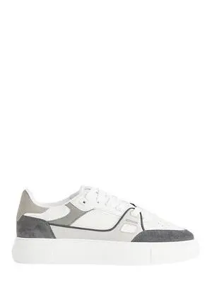 ARNE Atlas Leather And Mesh Trainers Grey Mixed