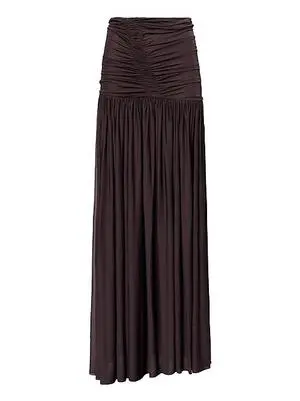 Christopher Esber Orion Draped Woven Maxi Skirt - Malbec