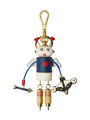 Prada Robot Brass Bag Charm - Blue