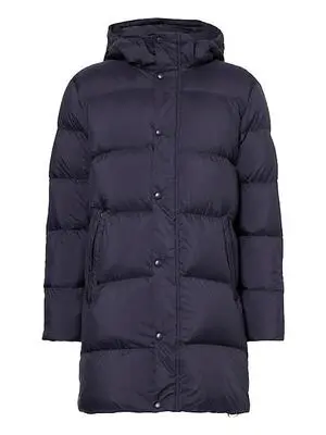 ARNE Mid-length Padded Shell-down Coat - Navy