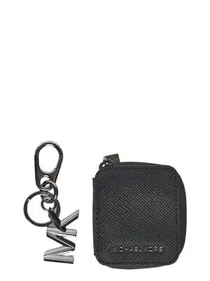 Michael Kors Hudson Metal Letter Logo Keychain - Black