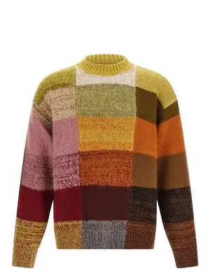 Dries Van Noten Macao V-neck Jacquard Pattern Wool Sweater - Multi