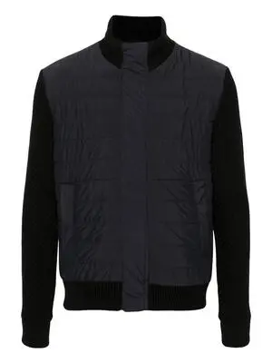Herno Nylon And Wool Bomber Jacket - Black