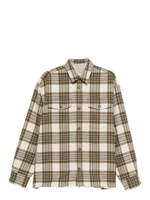 Ami Wool Checked Overshirt - Beige