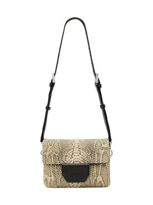 ALLSAINTS Jupiter Leather Snake Crossbody Bag - White