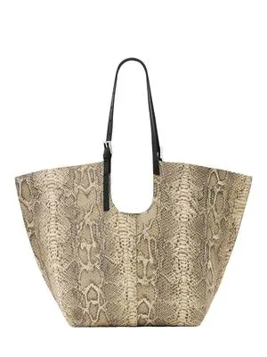 ALLSAINTS Ara Leather Snake Tote Bag - White