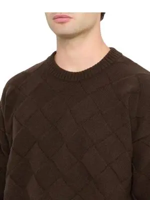 Bottega Veneta Intrecciato Knit Crewneck Sweater - Espresso