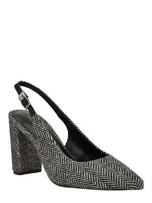 Tommy Hilfiger Azalee Block Heel Slingback Pumps - Black/white