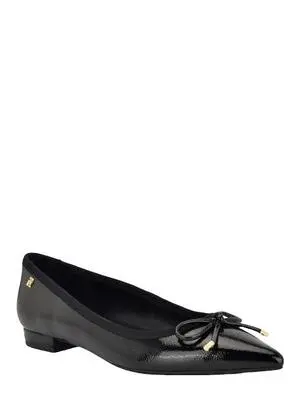 Tommy Hilfiger Kimio Pointed Toe Flat Black Shiny