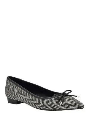 Tommy Hilfiger Kimio Pointed Toe Flat Black/white