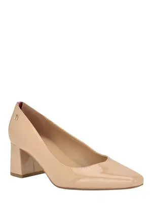 Tommy Hilfiger Block Heel Pump - Ivory