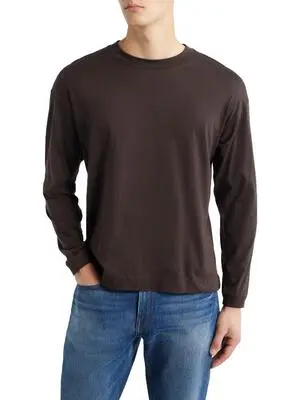 FRAME Light Long Sleeve Supima® Cotton T-shirt - Chocolate Brown