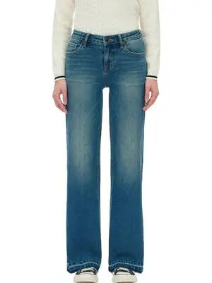 BAYEAS Low Rise Wide Leg Jeans - Retro Dark Blue