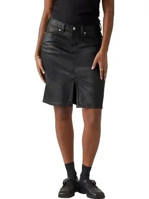 LEVI'S Coated Stretch Denim Midi Skirt - Prize Fighter