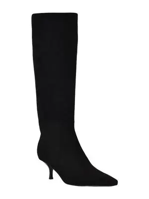 Nine West Havier Knee High Kitten Heel Boots - Black