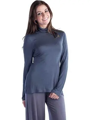24SEVEN COMFORT APPAREL Classic Long Sleeve Turtleneck - Charcoal