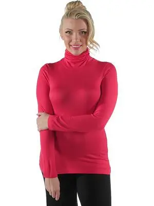 24SEVEN COMFORT APPAREL Classic Long Sleeve Turtleneck Red