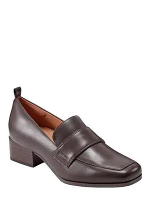 Easy Spirit Darlene Block Heel Loafer - Dark Brown