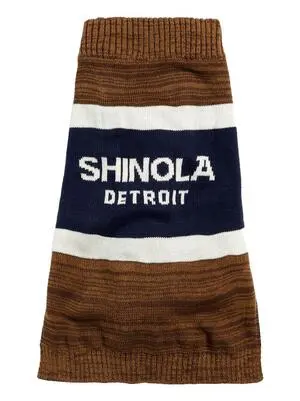 Shinola Logo Jacquard Dog Sweater - Brown