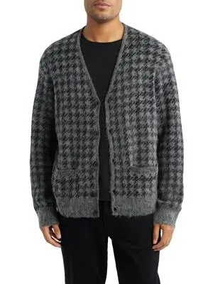 ALLSAINTS Zain Houndstooth Cardigan - Charcoal Grey