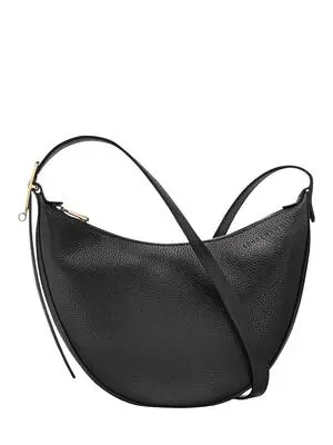 Longchamp Le Foulonne Small Leather Crossbody Bag - Black