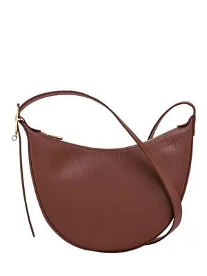 Longchamp Le Foulonne Small Leather Crossbody Bag - Coffee