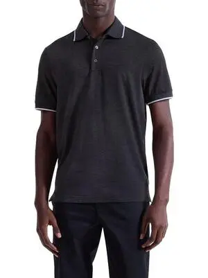Bugatchi Three-button Performance Polo - Black