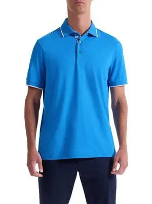 Bugatchi Three-button Performance Polo - Classic Blue